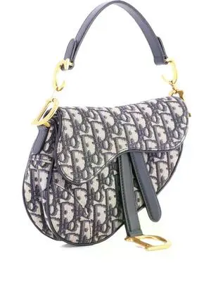 Dior Saddle Oblique Canvas Mini Shoulder Bag - Blue