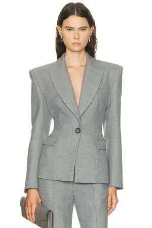 Alex Perry Single Breasted Contour Blazer - Grey
