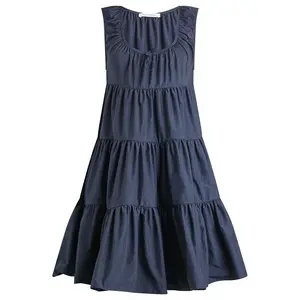 Cecilie Bahnsen Aino Dress In Ripstop - Navy