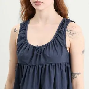 Cecilie Bahnsen Aino Dress In Ripstop - Navy