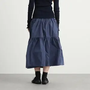 Cecilie Bahnsen Cai Ripstop Skirt - Navy