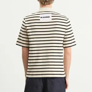 JIL SANDER Stripe Short Sleeve Polo - Bluejay