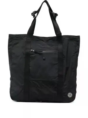 Stone Island Logo-patch Tote Bag - Black
