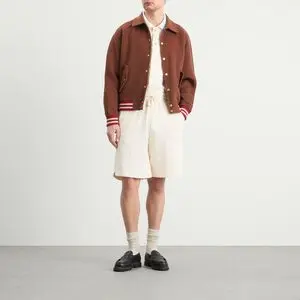 Drole De Monsieur Wool Bomber Jacket - Chocolate