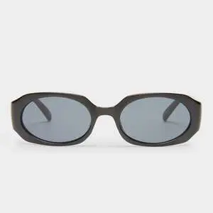 Le Specs Shebang Oval Sunglasses - Black