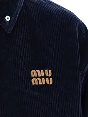 Miu Miu Logo Corduroy Shirt - Blue