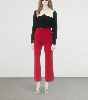 Valentino Garavani Virgin Wool Vlogo Flare Trousers