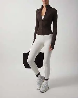 SISTERLY TRIBE Softsculpt Zip Jacket - Espresso