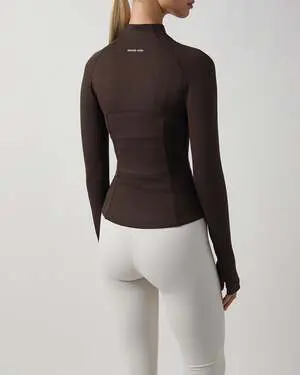 SISTERLY TRIBE Softsculpt Zip Jacket - Espresso