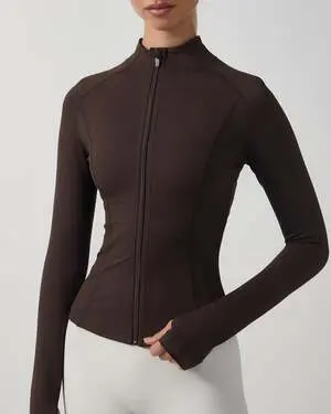 SISTERLY TRIBE Softsculpt Zip Jacket - Espresso