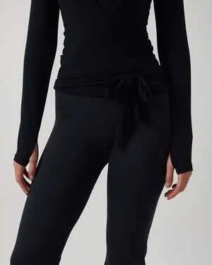 SISTERLY TRIBE Soft Ballet Wrap Top - Black