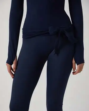 SISTERLY TRIBE Soft Ballet Wrap Top - Navy