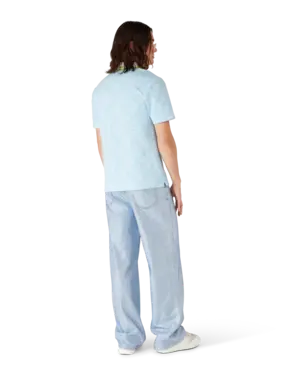 Casablanca Pale Jacquard Short Sleeve Jacquard Polo Shirt - Blue