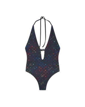 Casablanca Monogram Plunge Swimsuit - Multicolor