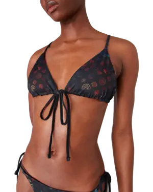 Casablanca Monogram String Triangle Bikini Top