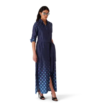 Casablanca Gradient Silk Shirt Dress