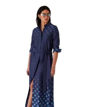 Casablanca Gradient Silk Shirt Dress
