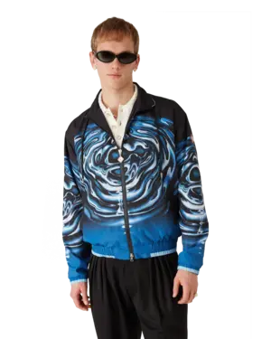 Casablanca Warped Logo Ripple Windbreaker Jacket - Multicolor