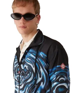Casablanca Warped Logo Ripple Windbreaker Jacket - Multicolor