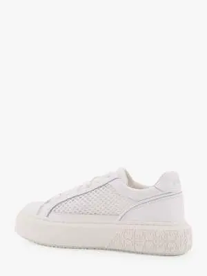 Pinko Yoko Leather Sneakers With Mesh Inserts