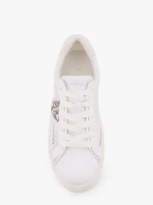 Pinko Yoko Leather Sneakers With Mesh Inserts