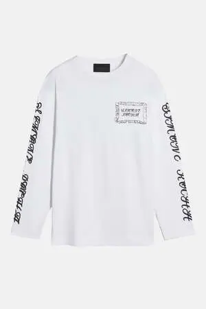 Simone Rocha MAGLIA A MANICHE LUNGHE CON STAMPA PILLOWCASE Bianco