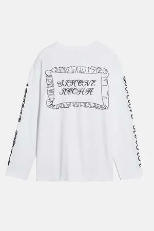 Simone Rocha Long Sleeve T-shirt With Pillowcase Print - White