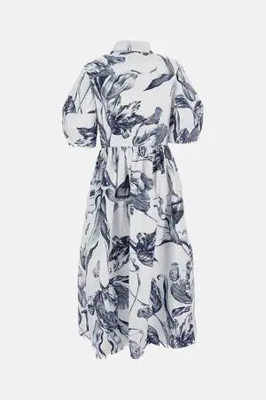 Erdem Short-sleeve Midi Shirt Dress - Multicolor