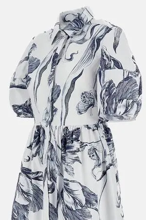 Erdem Short-sleeve Midi Shirt Dress - Multicolor