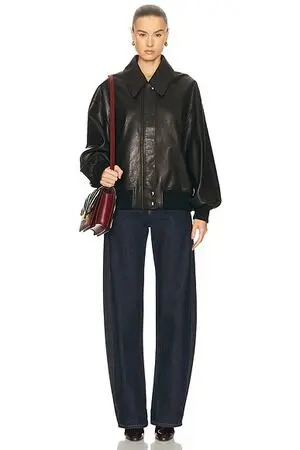 Khaite Shelman Leather Jacket - Black