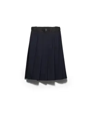 Prada Hopsack And Technical Fabric Midi-skirt
