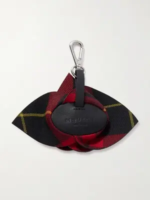 Alexander McQueen Silver-tone Checked Jacquard Bag Charm - Red