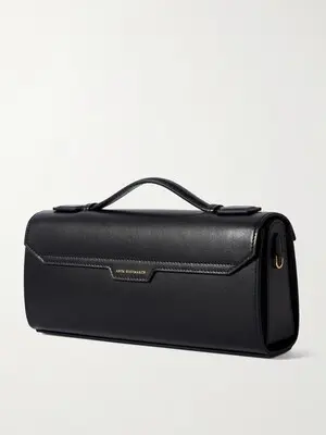 ANYA HINDMARCH Mortimer Leather Clutch With Turn Lock - Black