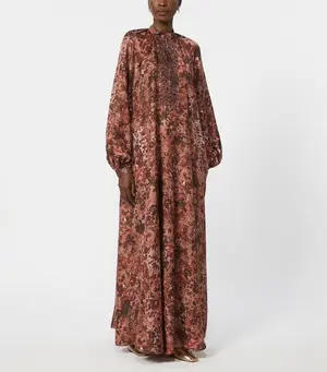 Max Mara Printed Silk Twill Maxi Dress