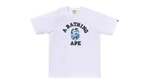 A BATHING APE College Tee Shirt - White