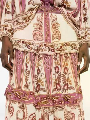 Farm Rio Paisley Tiered Maxi Skirt