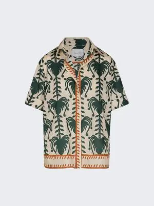 Oversized Palm Leaf Print Shirts