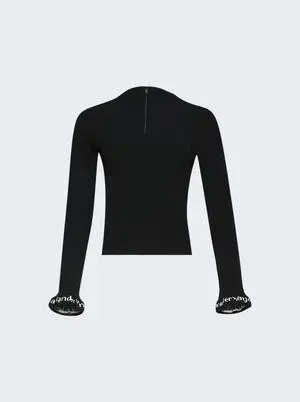 Alexander Wang Long-sleeve Ruffle-hem Turtleneck