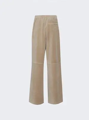 Alexander Wang Mid-rise Crystal Hotfix Velour Pants - Beige