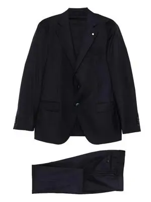 LUIGI BIANCHI MANTOVA Silgle-breasted Wool Suit - Blue