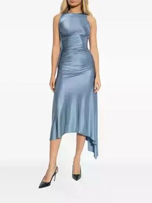 Victoria Beckham Ruched Asymmetric Midi Dress