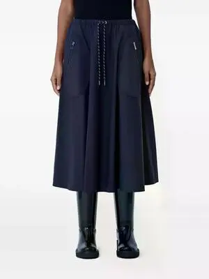 Moncler Drawstring A-line Midi Skirt - Grey