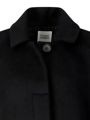 STUDIO TOMBOY Single-breasted Flared-hem Coat - Black