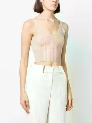 Peserico Ribbed Knit U-neck Tank Top