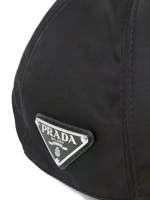 Prada Logo-plaque Baseball Cap - Black