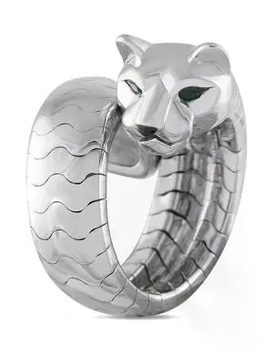 Cartier Panthère De Lakarda Tsavorite And Onyx Ring - Silver