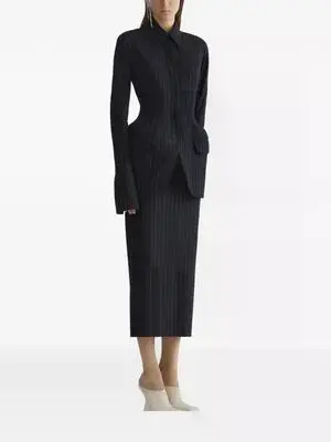 MUGLER Pinstriped Split Skirt