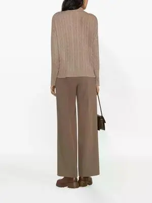 Peserico Cable-knit Wool-blend Polo Jumper