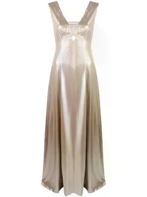Peserico Laminated Flared Dress