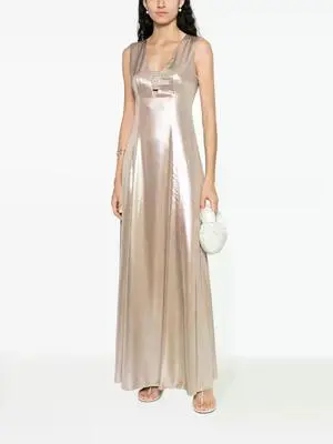 Peserico Laminated Flared Dress